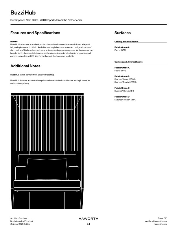 BuzziHub Seating Price Pages | Details Page | Haworth